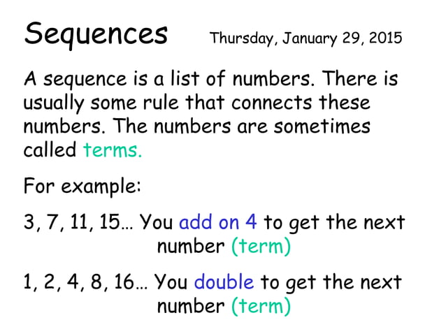 Sequences | PPT
