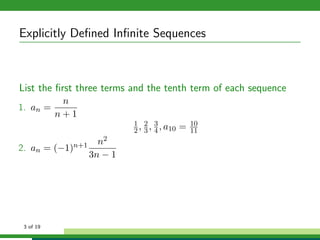 Sequences and series | PDF