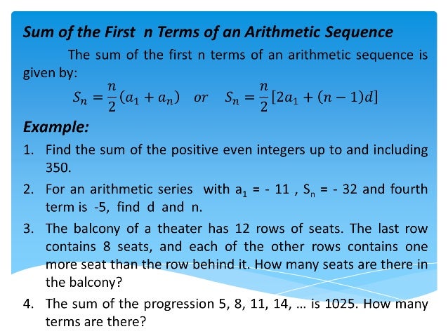 Sequences and series