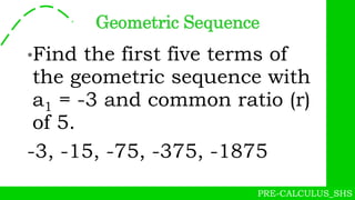 Sequences and Series. Pre Calculus g12ppt | PPT
