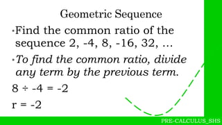Sequences and Series. Pre Calculus g12ppt | PPT