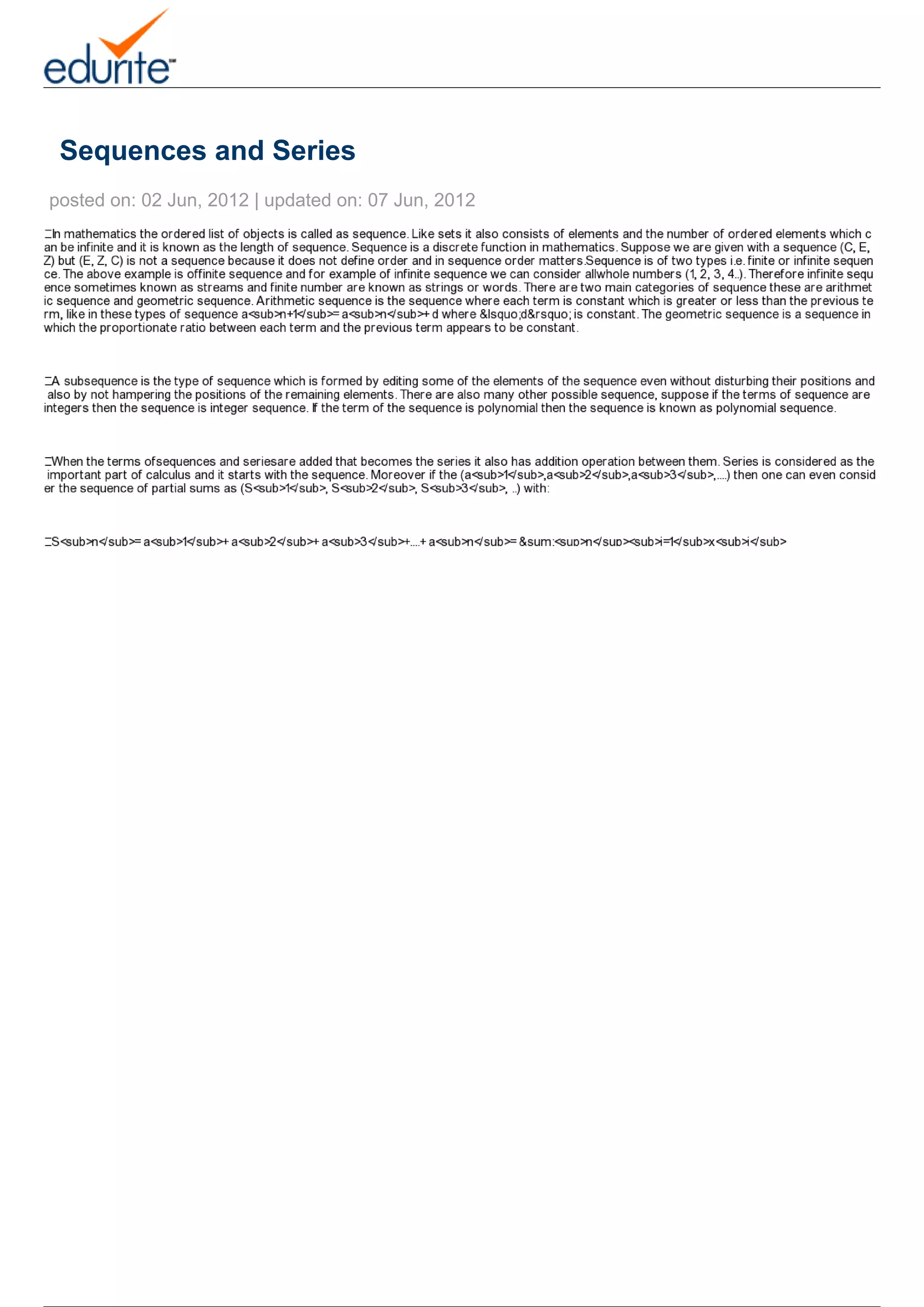 Sequences+and+Series | PDF