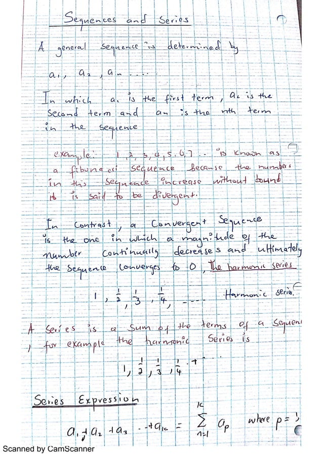 Sequences and series notes with examples | PDF