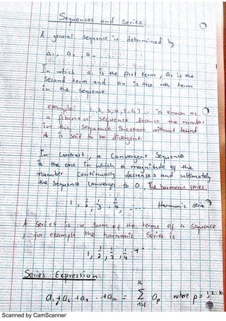 Sequences and series notes with examples | PDF