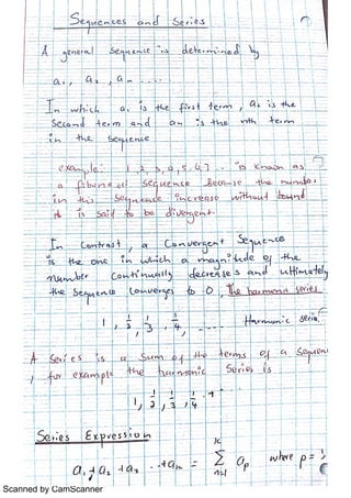 Sequences and series notes with examples | PDF