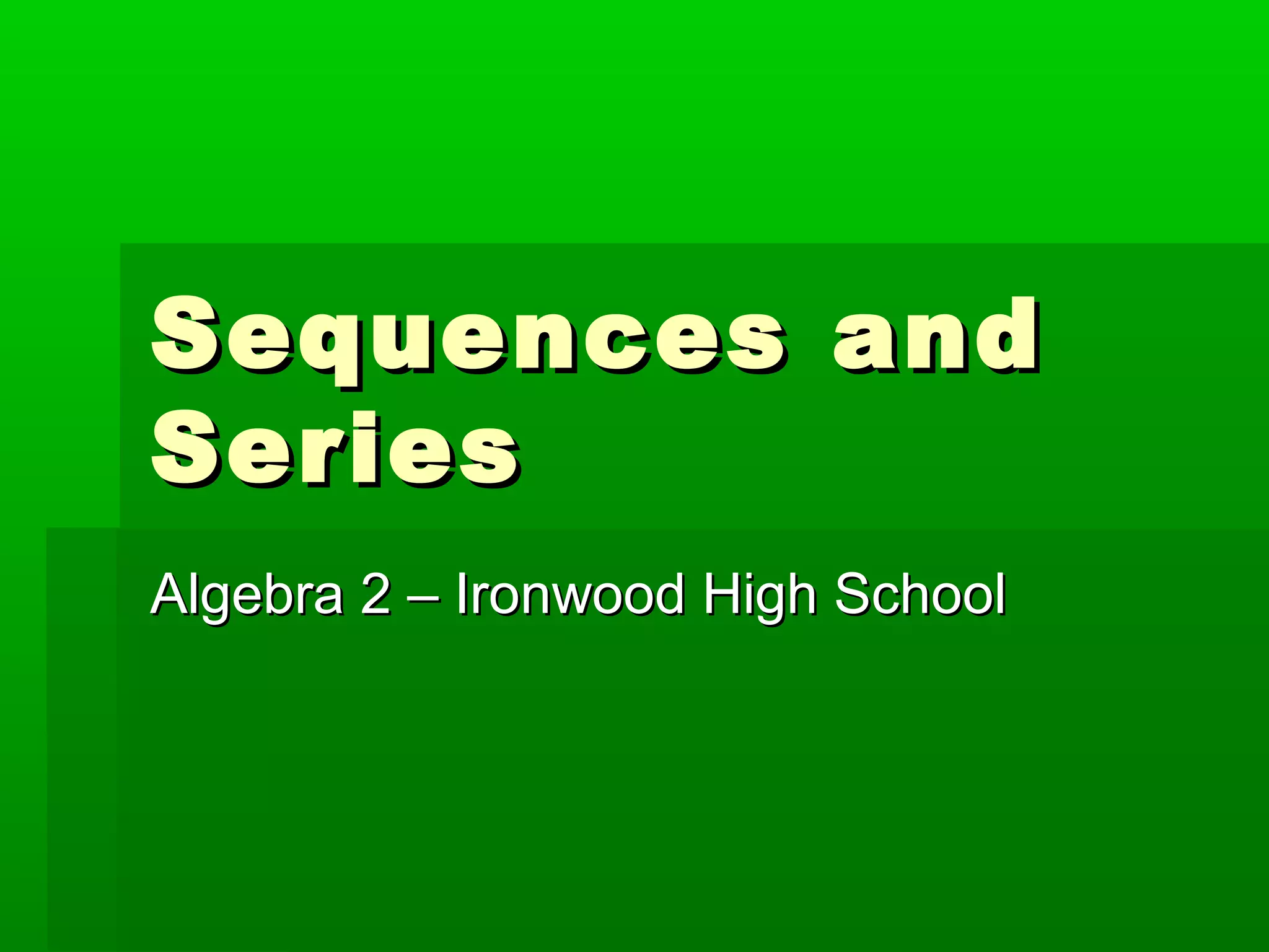 Sequences and series power point | PPT