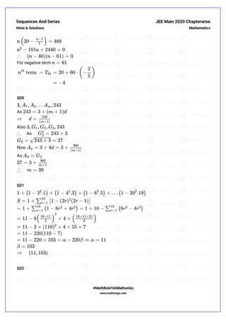 Sequences and series_solutions_jee_main_2020_chapterwise_question_bank ...
