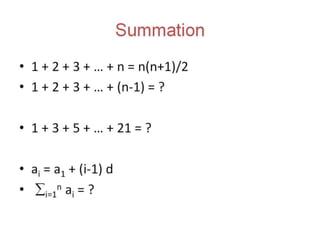 Sequences and summations | PPT