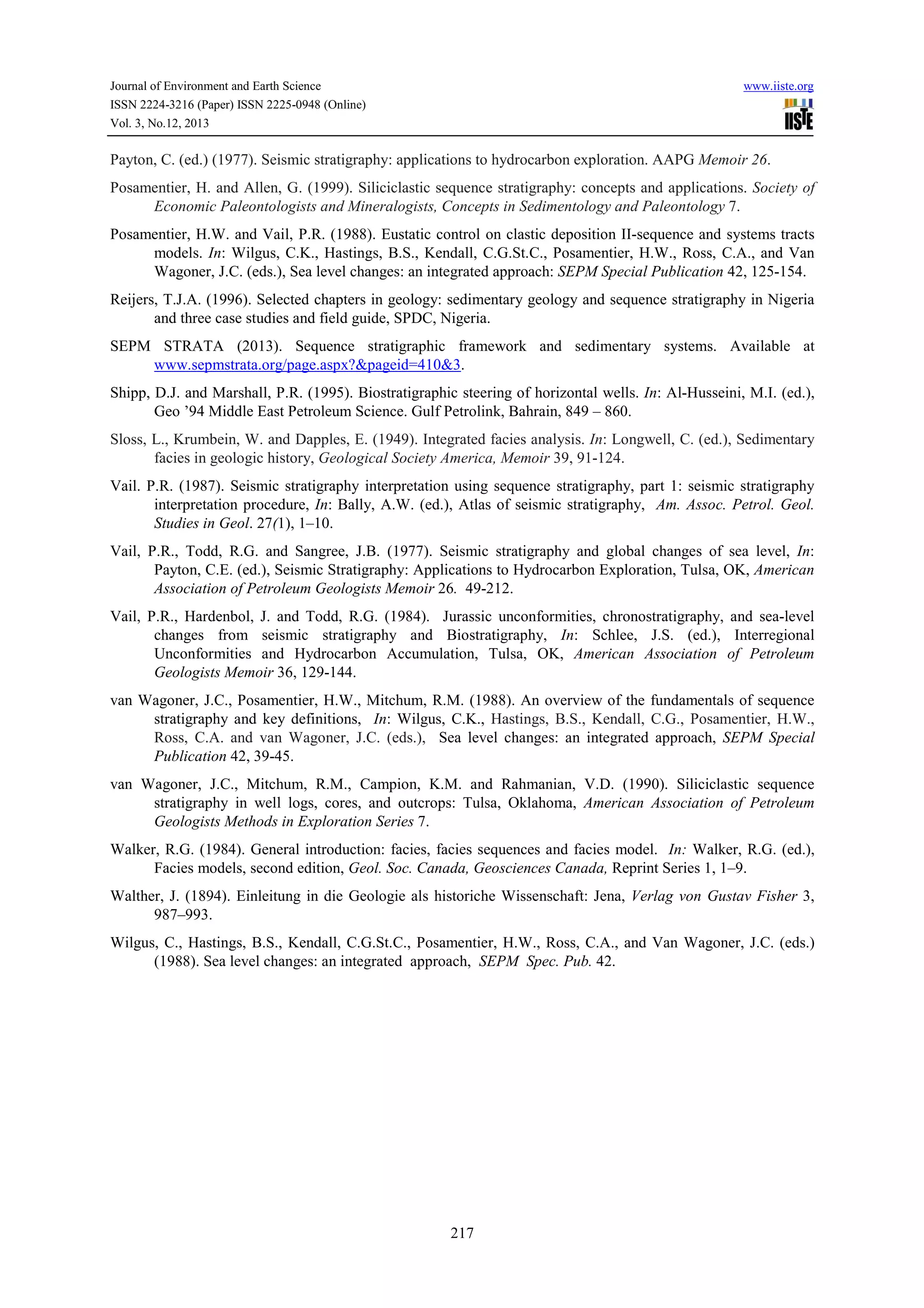 Sequence stratigraphy concepts and applications | PDF