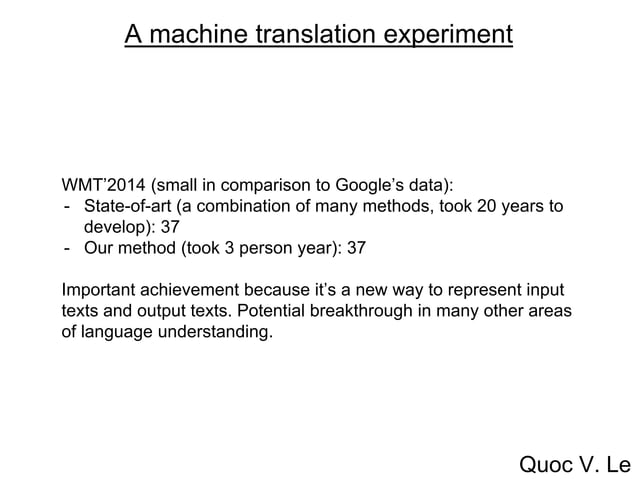 Quoc Le, Software Engineer, Google at MLconf SF | PPT