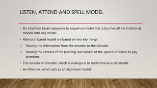 Sequence to sequence model speech recognition | PPT