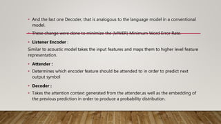 Sequence to sequence model speech recognition | PPT