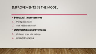 Sequence to sequence model speech recognition | PPT