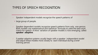 Sequence to sequence model speech recognition | PPT