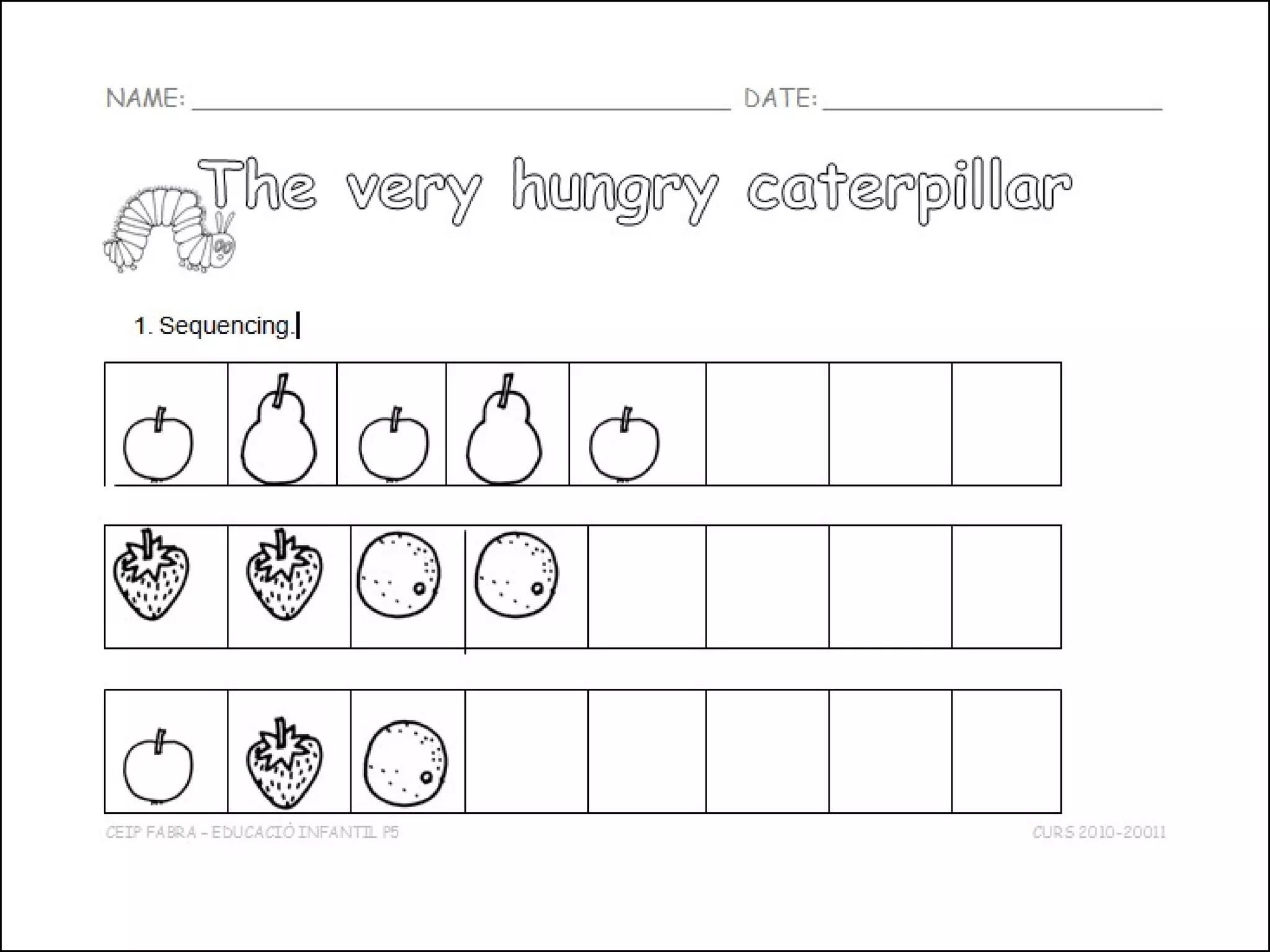 Sequencing.the very hungry caterpillar | PPT