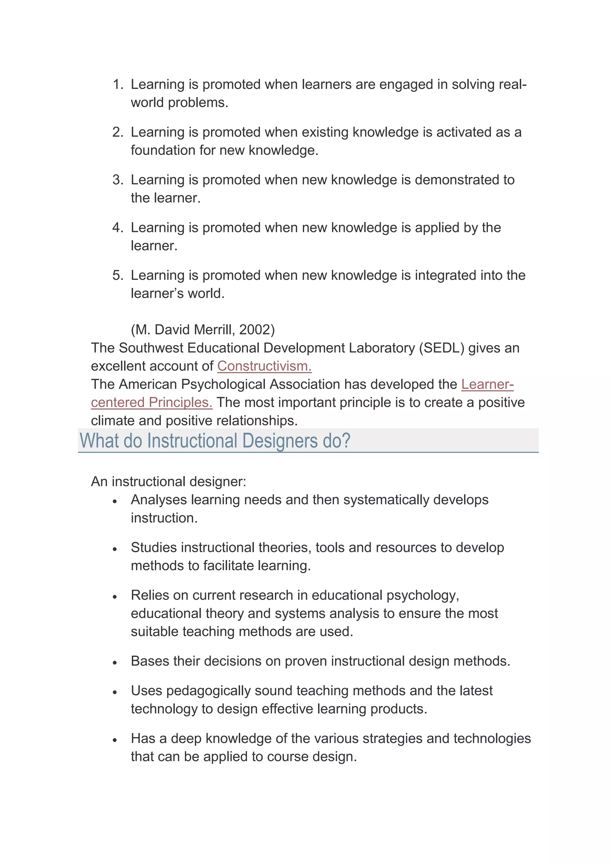 Sequencing and structuring learning modules in instructional design | DOCX