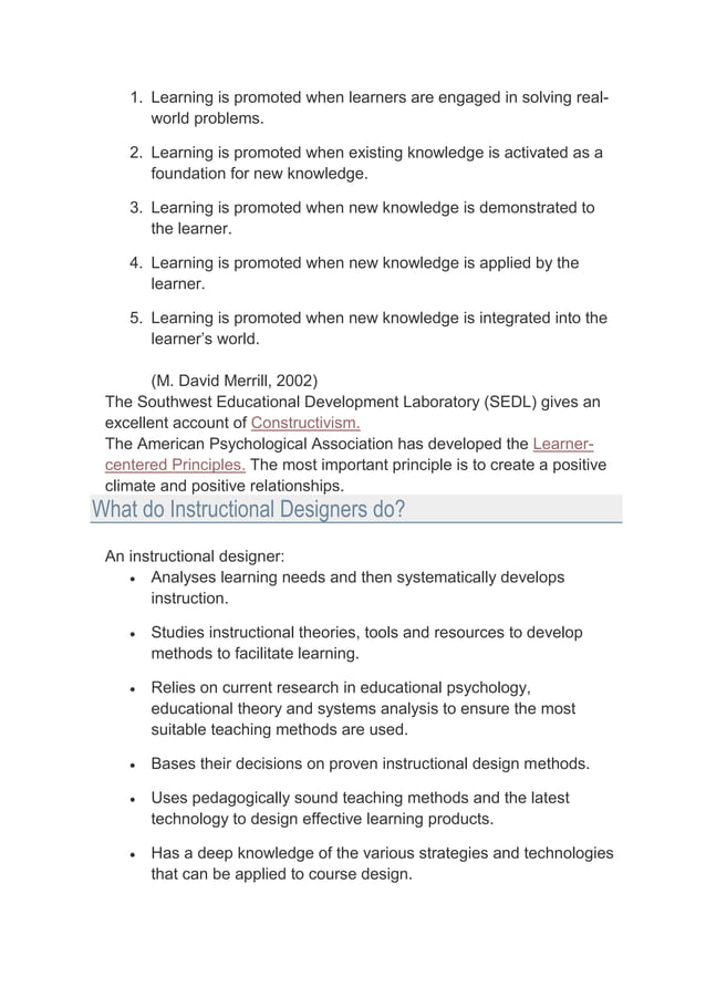 Sequencing and structuring learning modules in instructional design ...