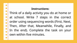 Sequencing at least 7 events.pptx GRADE 5 SPED | PPTX