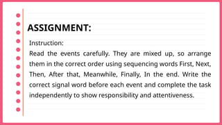 Sequencing at least 7 events.pptx GRADE 5 SPED | PPTX