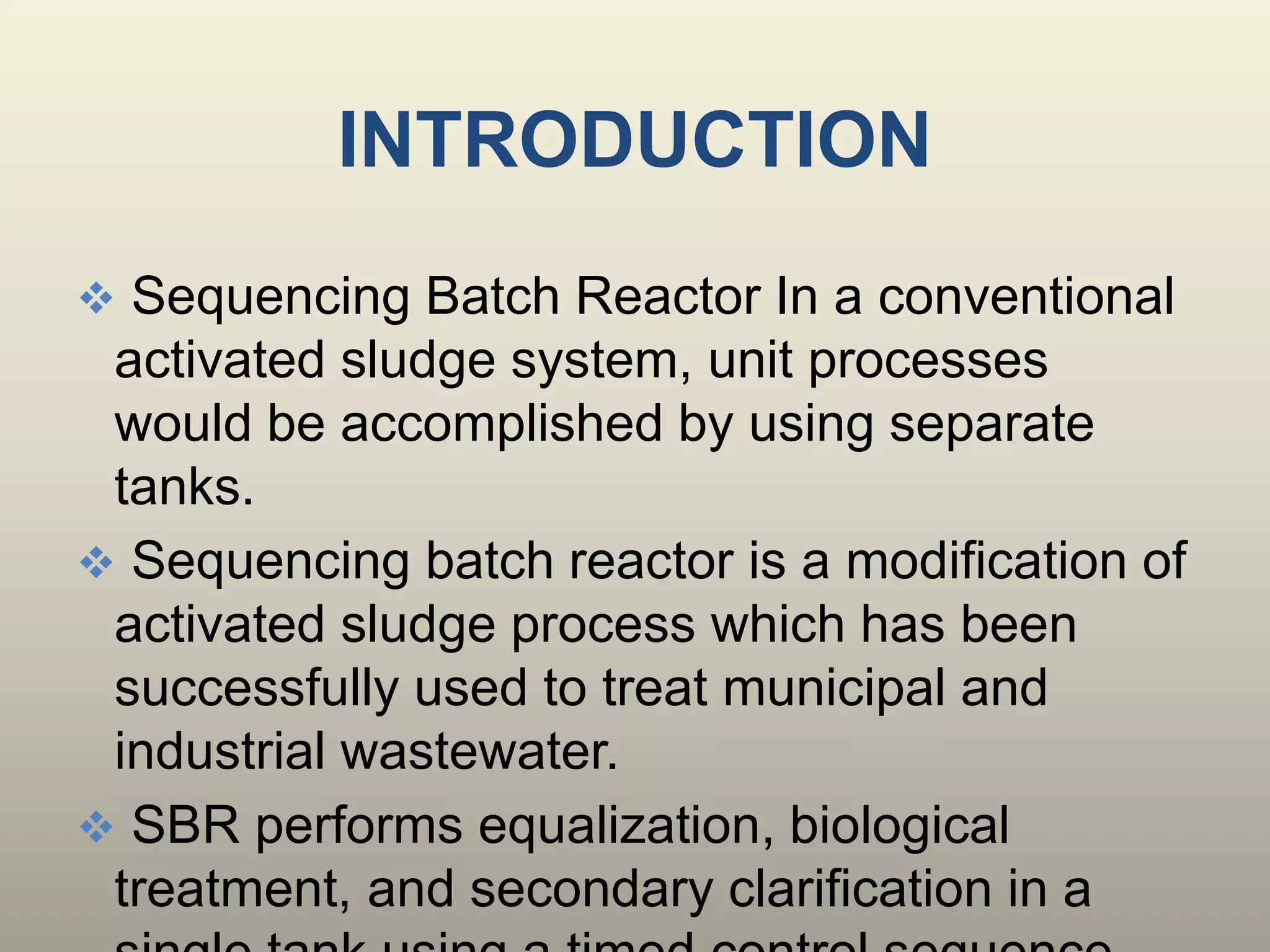 Sequencing Batch Reactors Pptx Chemistry Science