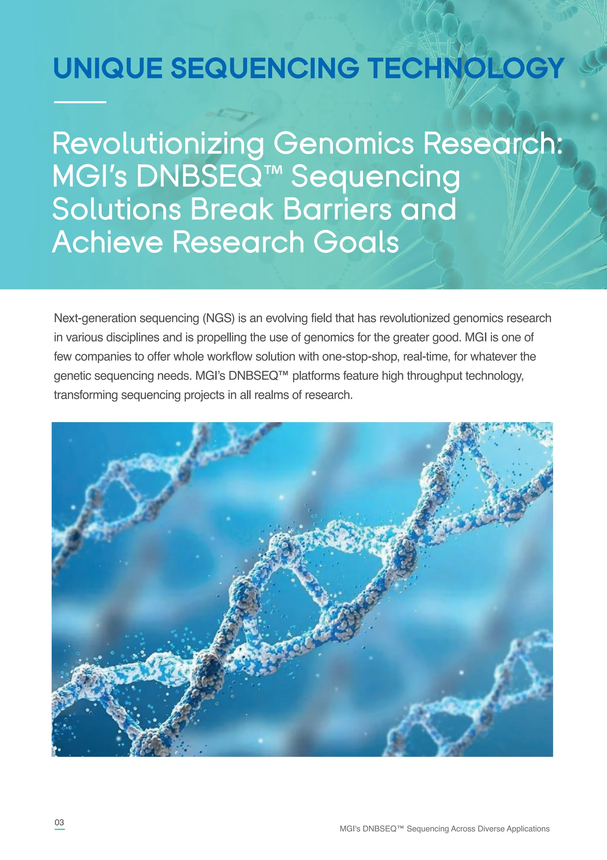 MGI Sequencing and Genomics. Elevanting Science and Healthcare | PDF
