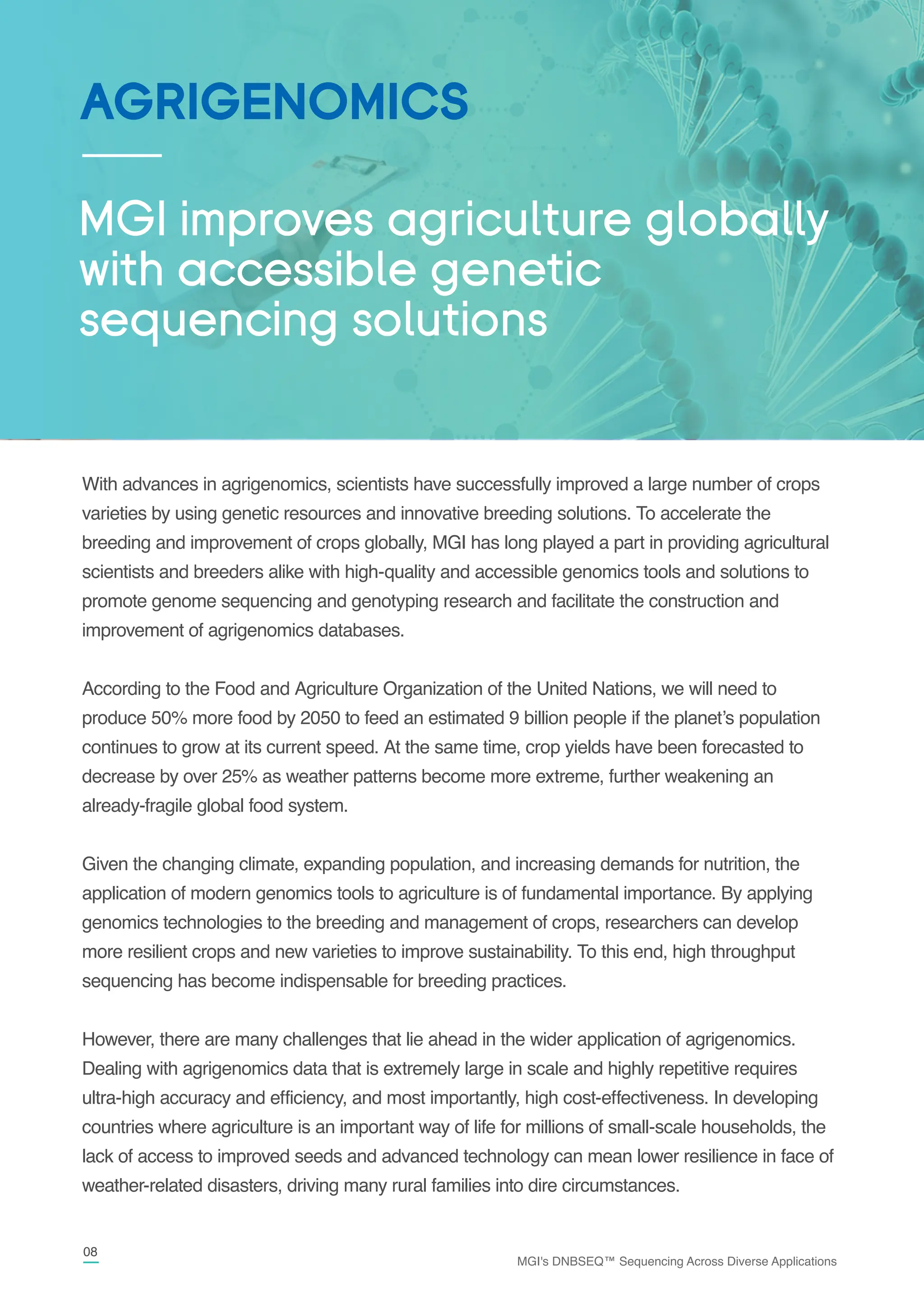 MGI Sequencing and Genomics. Elevanting Science and Healthcare | PDF