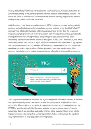 MGI Sequencing and Genomics. Elevanting Science and Healthcare | PDF