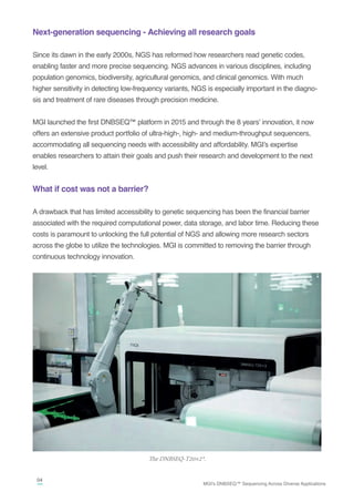 MGI Sequencing and Genomics. Elevanting Science and Healthcare | PDF