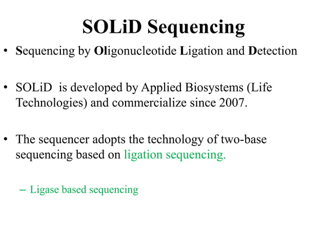Ion torrent and SOLiD Sequencing Techniques | PPTX | Chemistry | Science