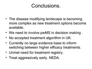 Sequencing of Disease Modifying Treatments in Multiple Sclerosis ...