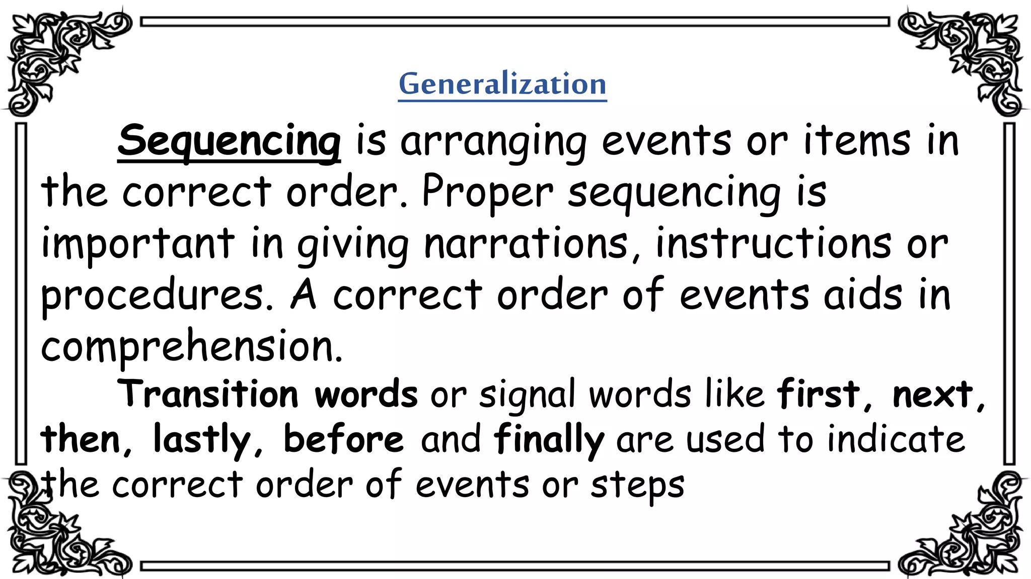Sequencing of events grade 3 | PPTX