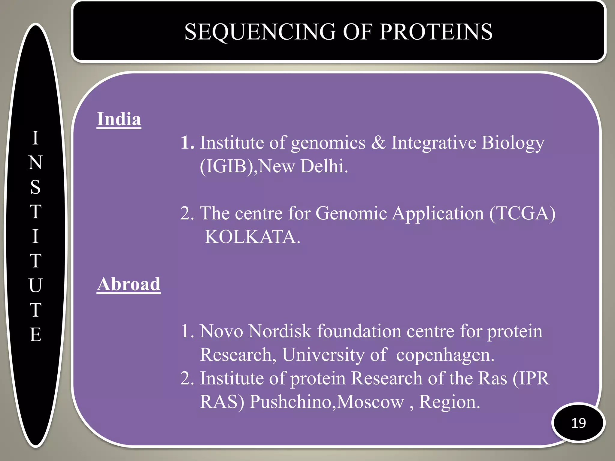 Sequencing of protein | PPTX
