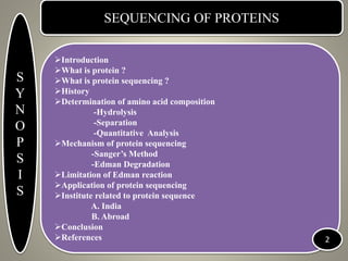 Sequencing of protein | PPTX