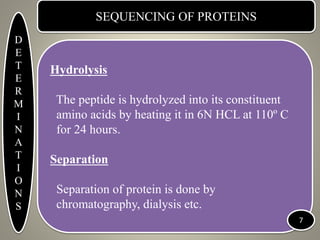 Sequencing of protein | PPTX