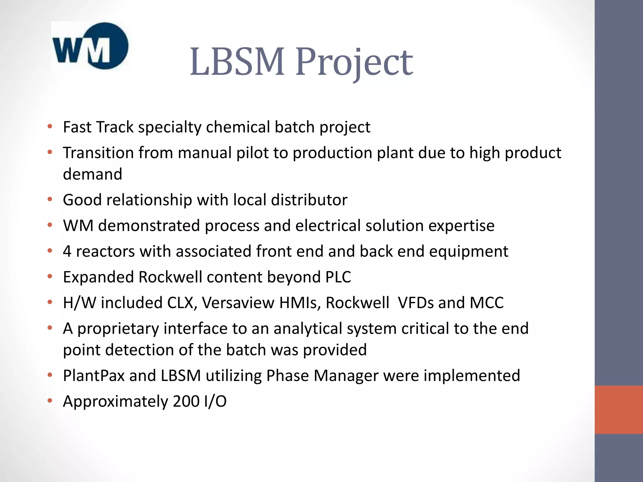 Sequencing solution with Logix Batch and Sequence Module (LBSM) & steam table solution | PPT