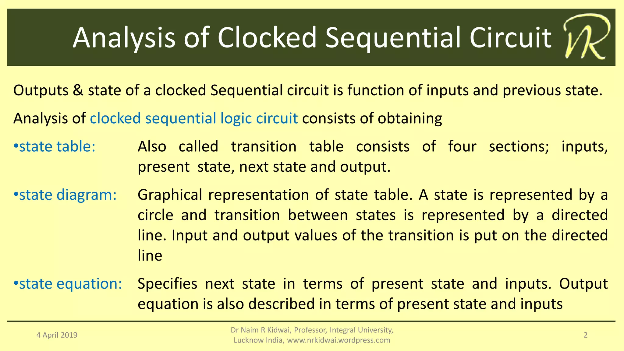 Clocked Sequential circuit analysis and design | PDF
