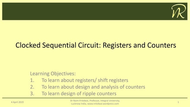 synchronous Sequential circuit counters and registers | PDF synchronous Sequential circuit counters and registers | PDF
