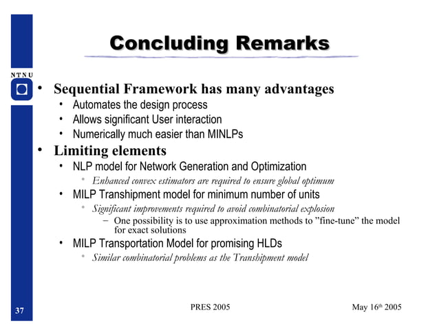 Sequential Framework For HENS | PPT Sequential Framework For HENS | PPT
