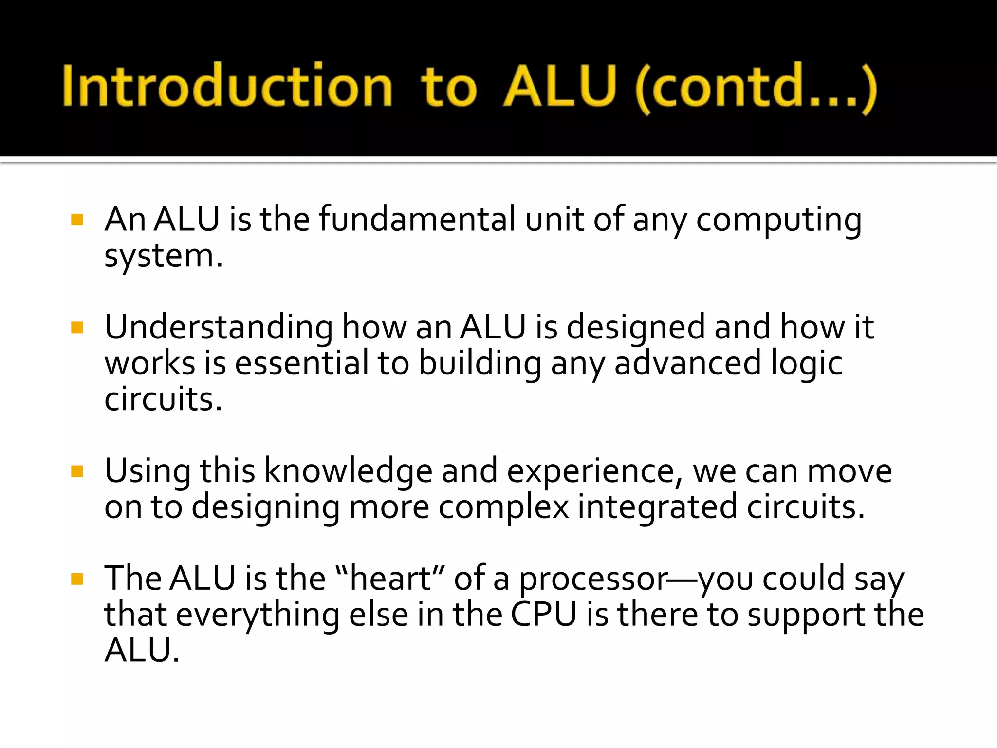 Sequential and combinational alu | PPTX