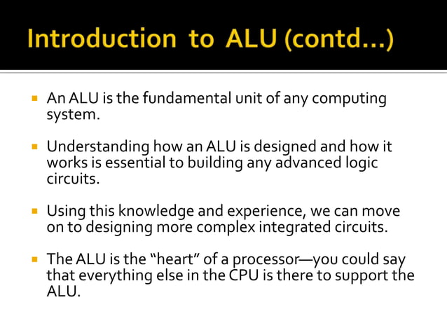 Sequential and combinational alu | PPTX | Computing | Technology & Computing