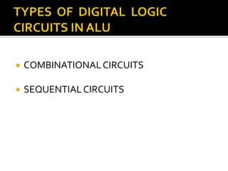 Sequential and combinational alu | PPTX