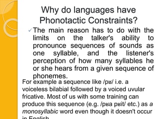 Sequential constraints of phonemes ms sangkula | PPTX