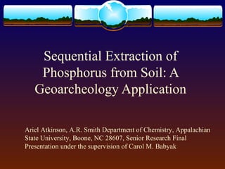Sequential extraction of phosphorous from soil | PPT