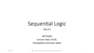 Sequential Logic circuits ................ | PPTX