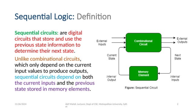 Sequential Logic circuits ................ | PPTX