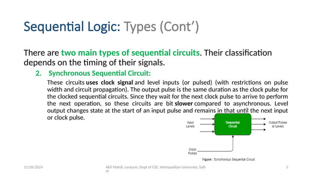 Sequential Logic circuits ................ | PPTX
