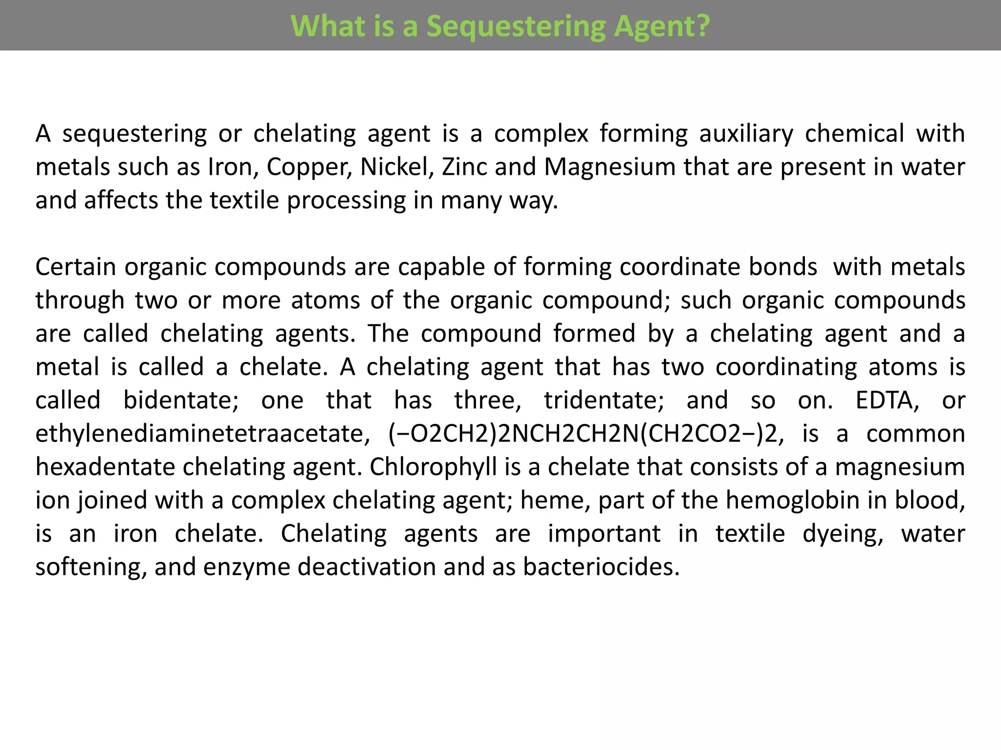 Sequestering agents | PPTX
