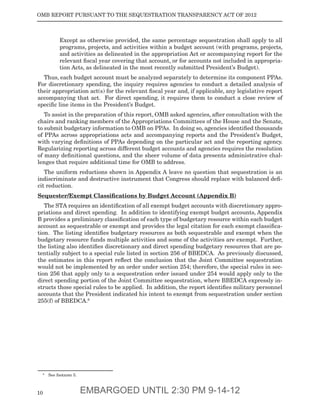 Sequestration transparency act report | PDF