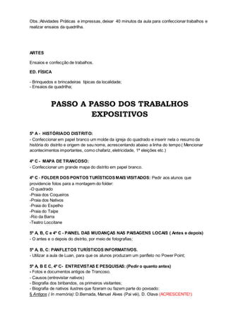 Sequência didática do Projeto Trancoso - 4º E 5º - HIGINA | DOCX