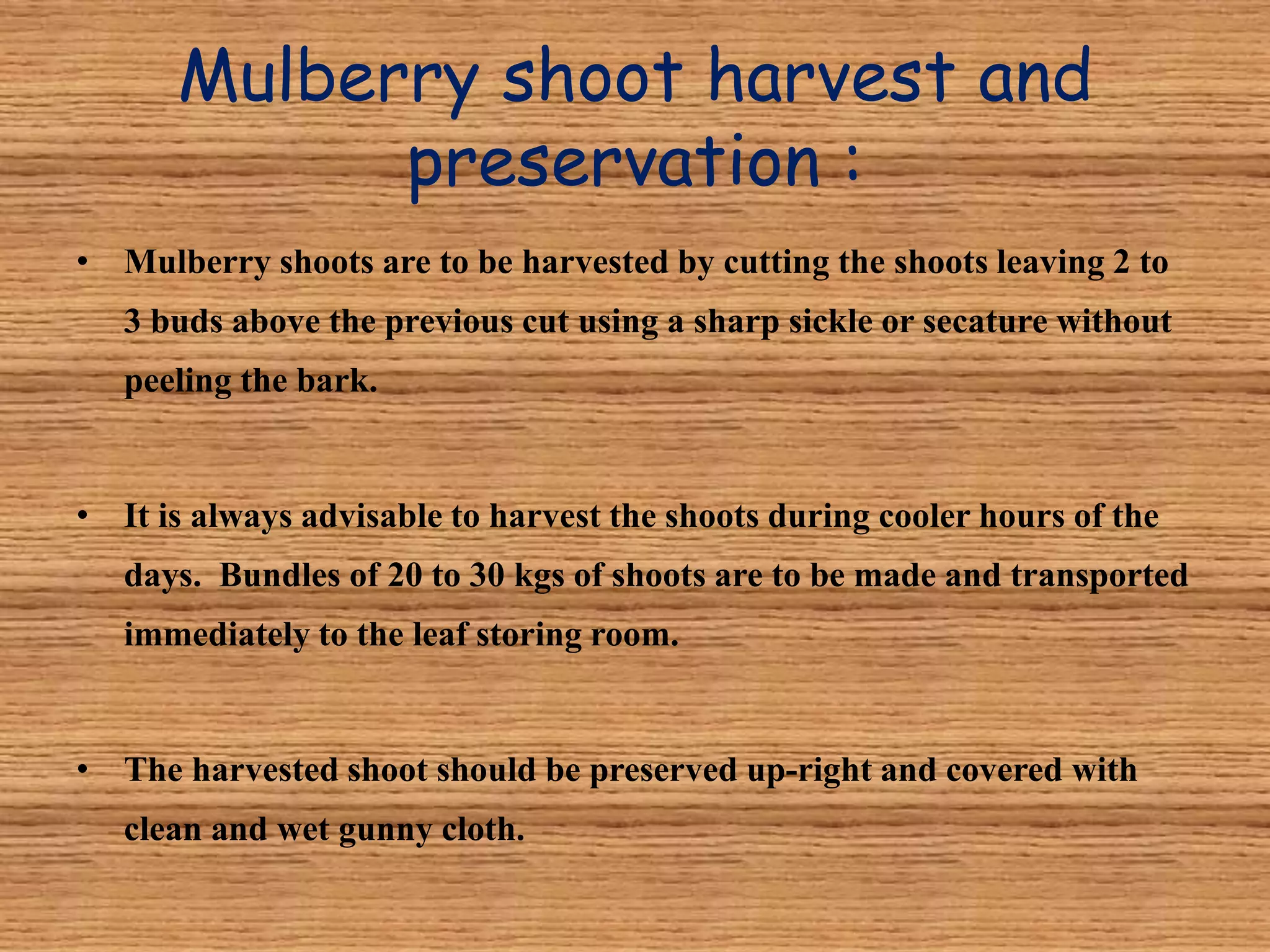 Preservation of mulberry leafs and shoots | PPTX